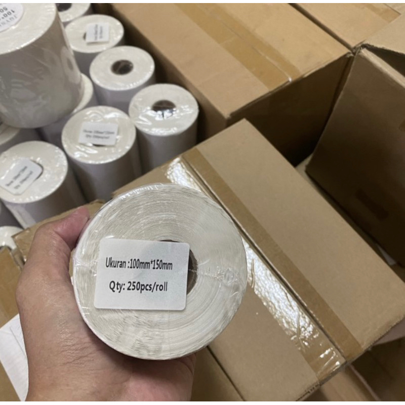 Jual Kertas Thermal atau Label Sticker Olshop Ukuran 100mm x 150mm A6 (1 roll Isi 250 lembar ...
