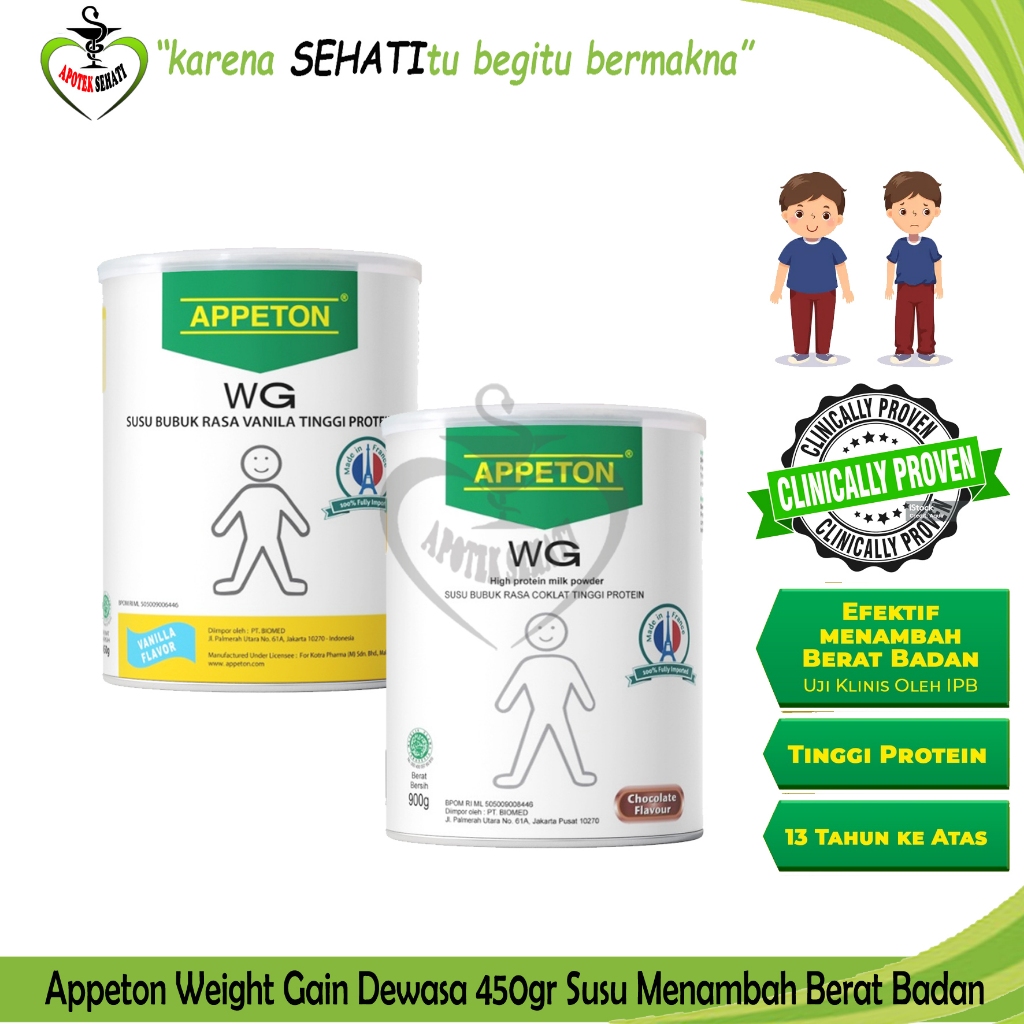 Jual Appeton Weight Gain Dewasa 450 Gram Susu Menambah Berat Badan All ...