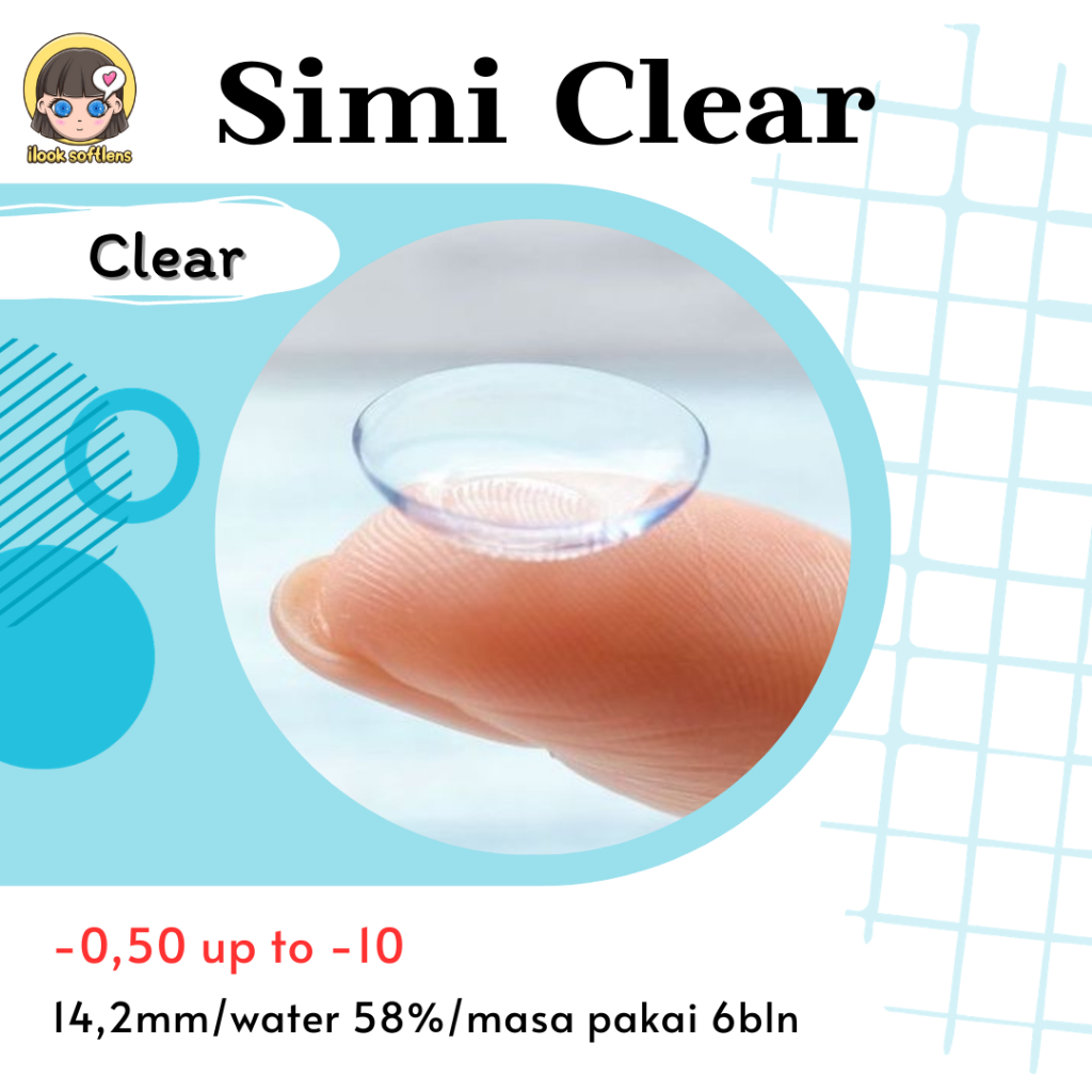 Jual SOFTLENS CLEAR / BENING BY SIMI [MINUS] -0,50 s/d -10 DIA 14,2MM ...