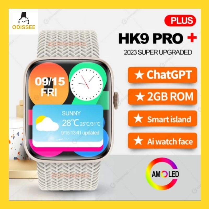 Jual HK9 PRO PLUS SMARTWATCH AMOLED NFC AOD CHAT GPT MEMORY 2GB ...