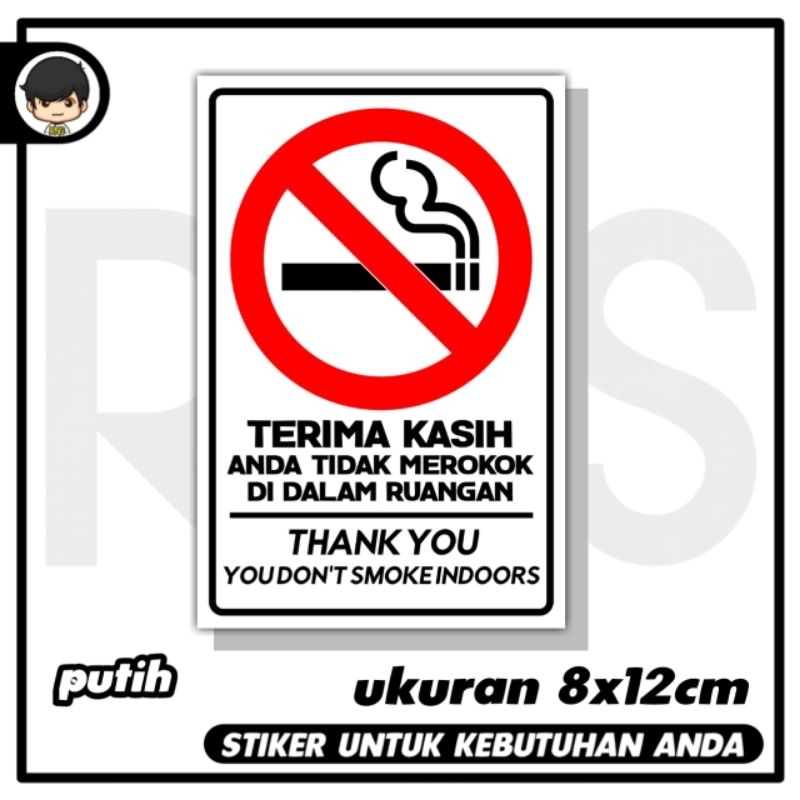 Jual stiker dilarang merokok didalam ruangan sticker rambu | Shopee ...