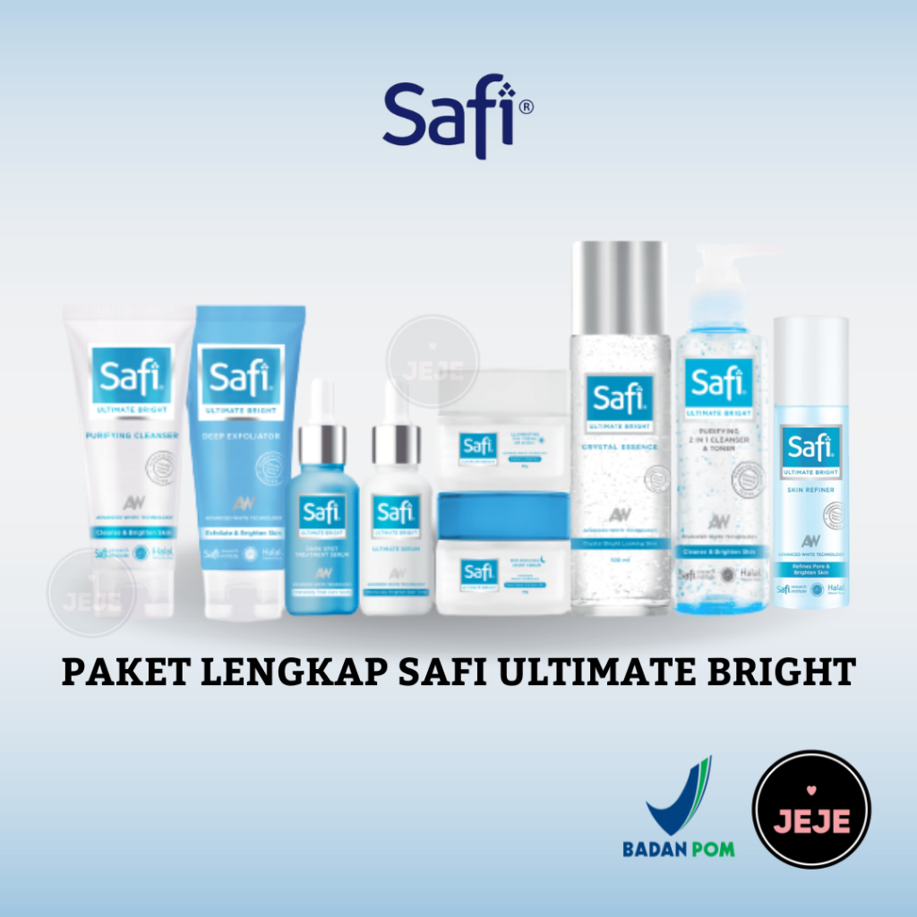 Jual TOSERBA JEJE PAKET LENGKAP Safi Ultimate Bright | Set Perawatan Wajah | Shopee Indonesia