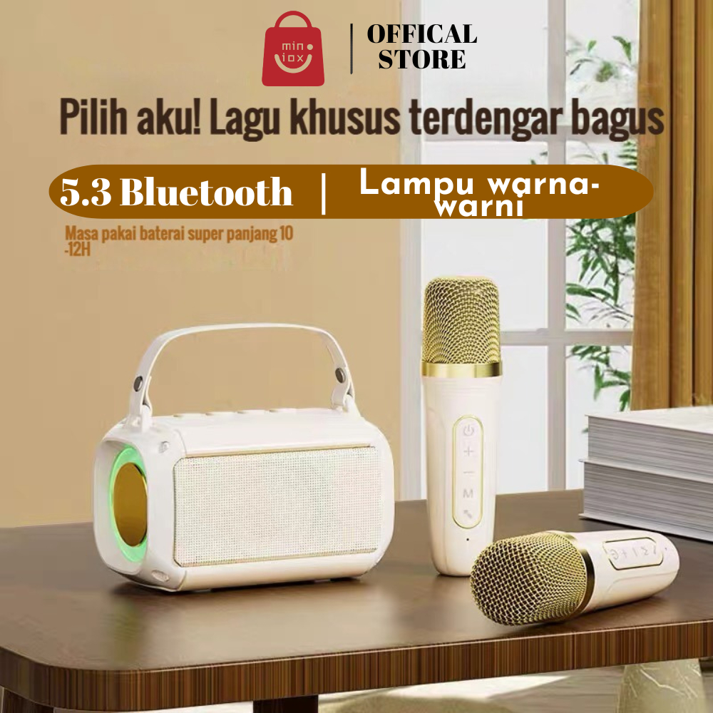 Jual Speaker bluetooth 2Mic 1 set karaoke speaker ktv Cute Wireless ...