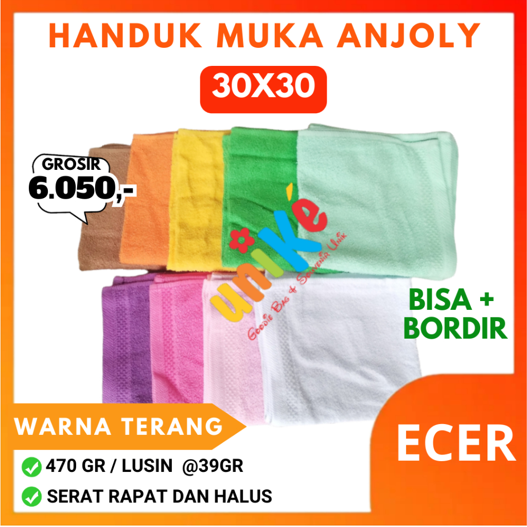Jual 30x30 Handuk Kecil ANJOLY - TERANG Handuk Muka / Haduk Wajah Lap ...