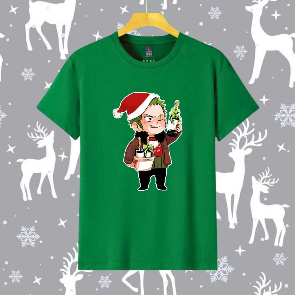 Jual HAENHA Kaos Natal Baju Kaos Distro - Zoro Christmas Tshirt Sablon ...