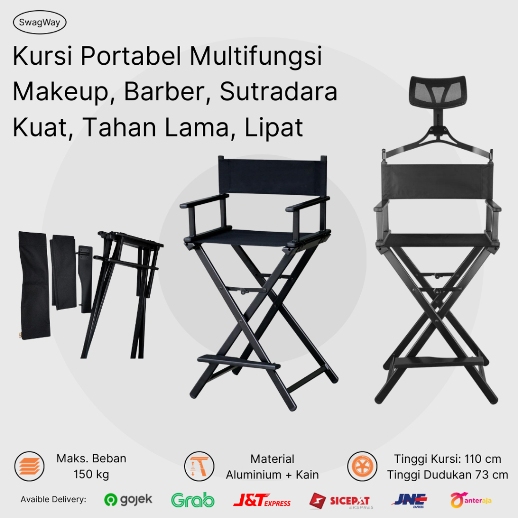 Jual Kursi Make Up Lipat Makeup Chair Professional Sutradara Barber ...