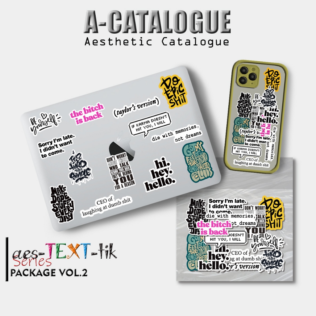 Jual Sticker Aesthetic Catalogue Waterprooft Compilation Hypebeast Text ...