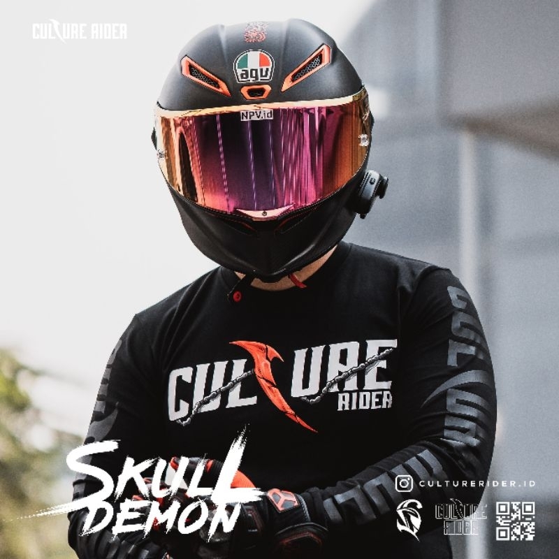 Jual CULTURE RIDER LONGSLEEVE MOTOR | BIKERS SKULL DEMON | Shopee Indonesia