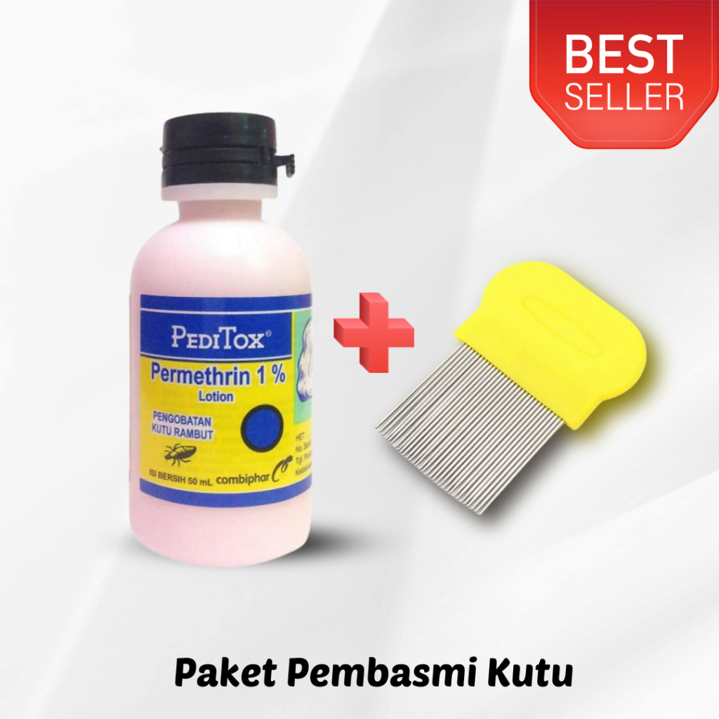 Jual cod - peditox obat kutu rambut + sisir serit untuk telur kutu besi ...