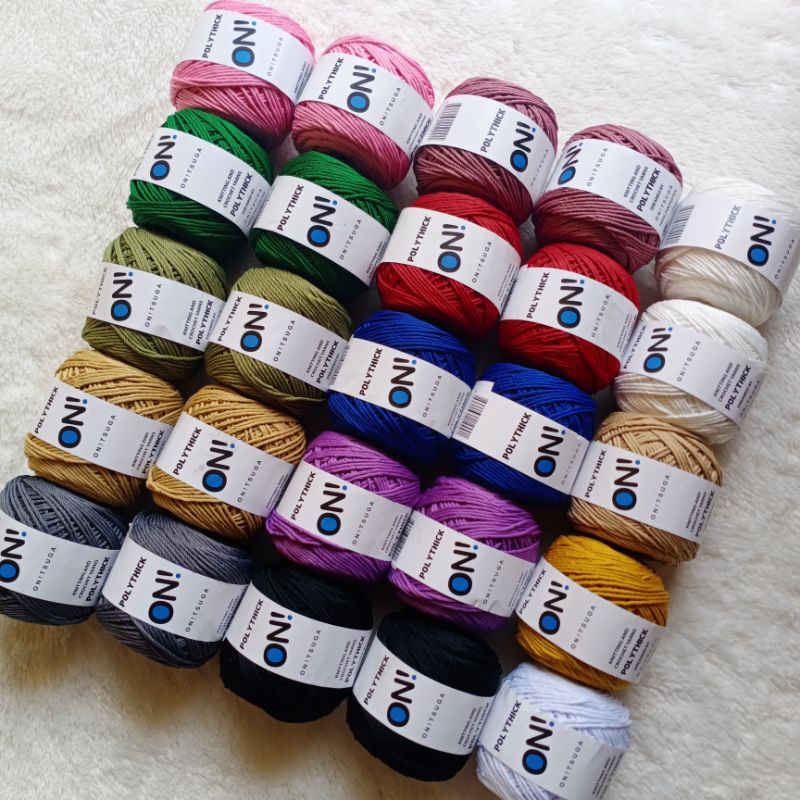 Jual Benang Rajut Polythick Onitsuga 100gr/Polythick 100% Polyester D30 ...