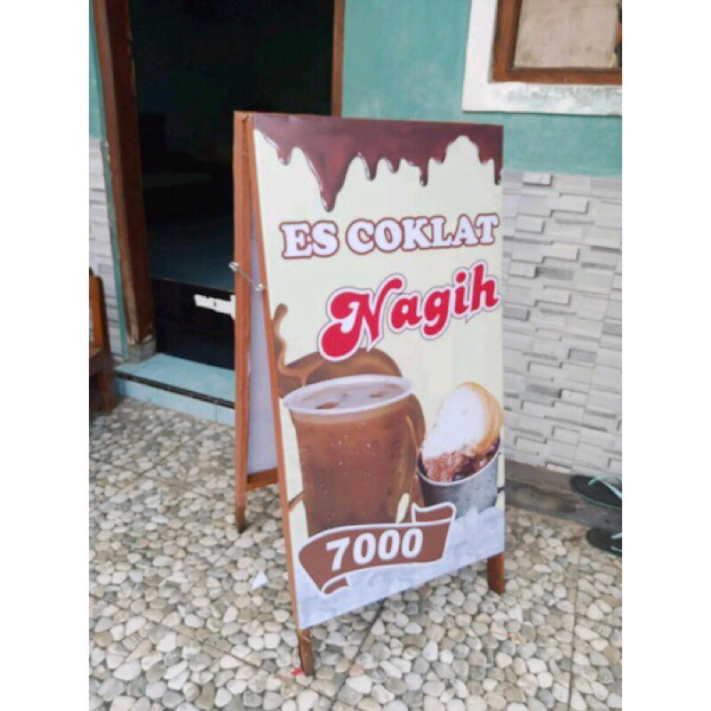 Jual standing banner 2 sisi / rangka spanduk ukuran T120cm x L50cm ...