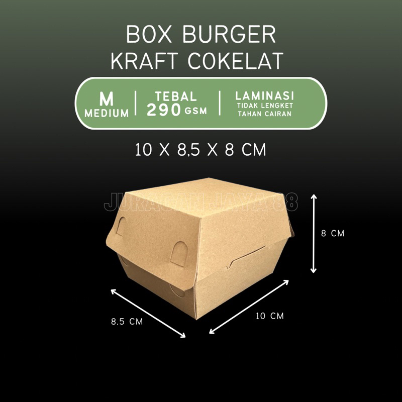Jual Box Burger | Dus Burger | Wadah Burger Uk 10x8,5x8 cm | Bahan ...