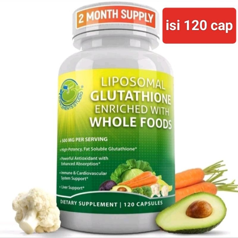 Jual L GLUTATHIONE / Liposomal Glutathione 500mg + 10 whole foods isi ...