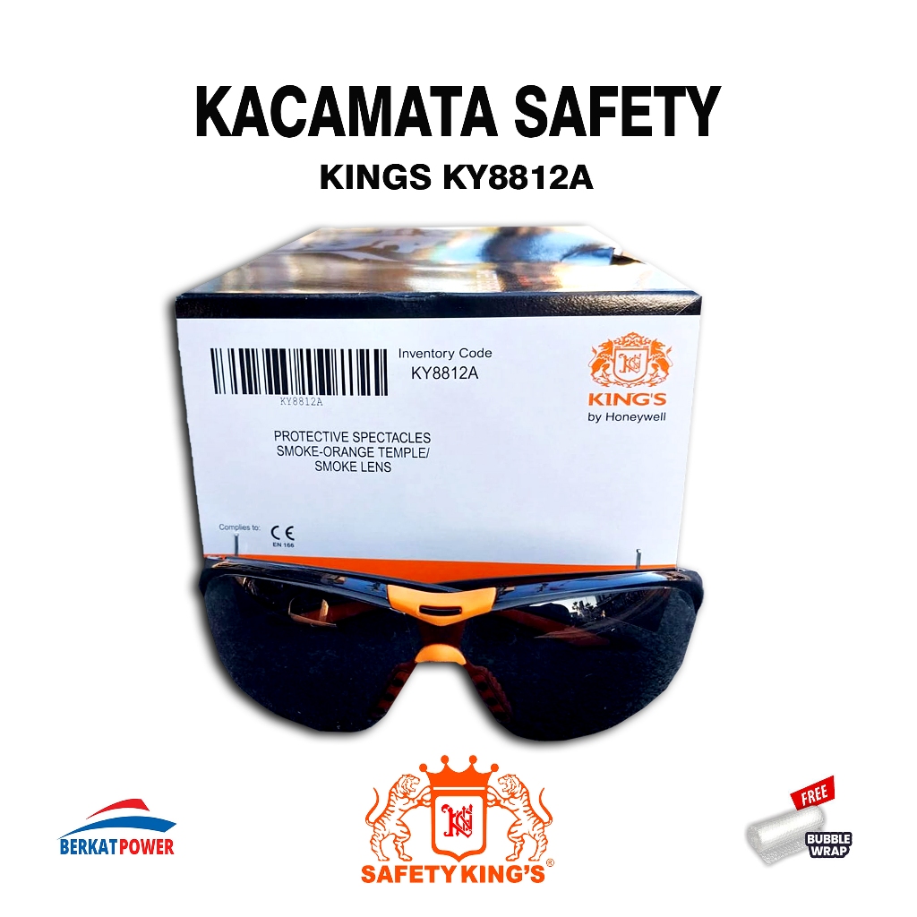 Jual Kacamata Safety Warna Hitam Merk Kings Anti Smoke | Shopee Indonesia