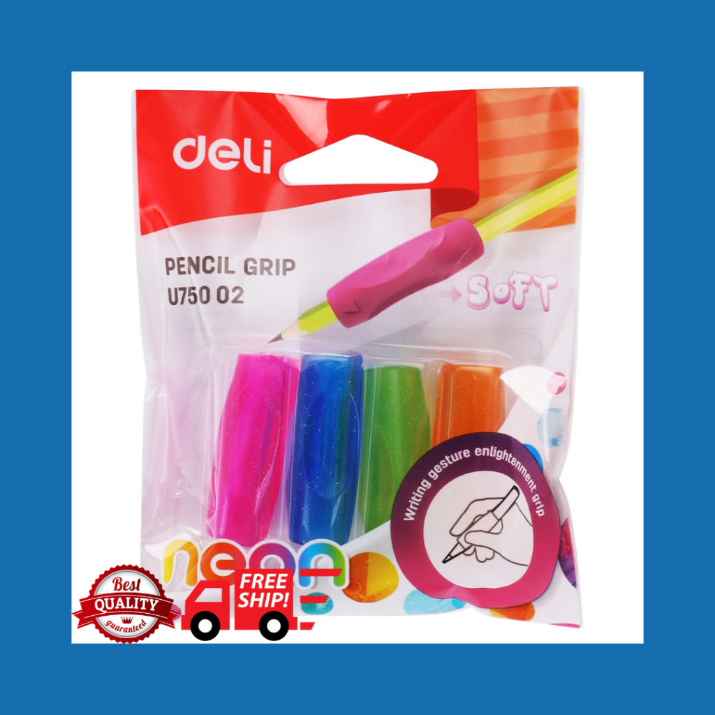 Jual PENCIL GRIP DELI U75002 NEON ( ISI 4 ) | Shopee Indonesia