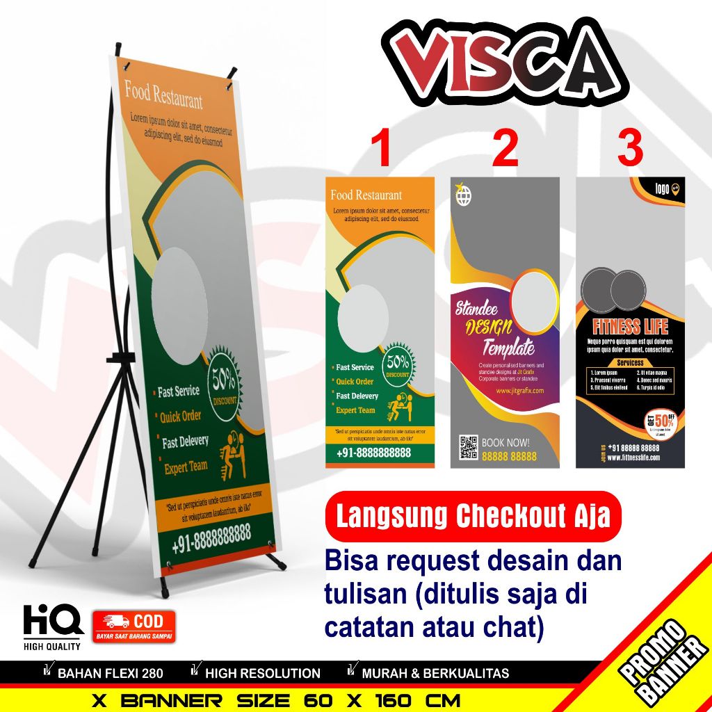 Jual Paket Lengkap Spanduk X Banner Custom Bisa Request Bisa Ganti Nama ...