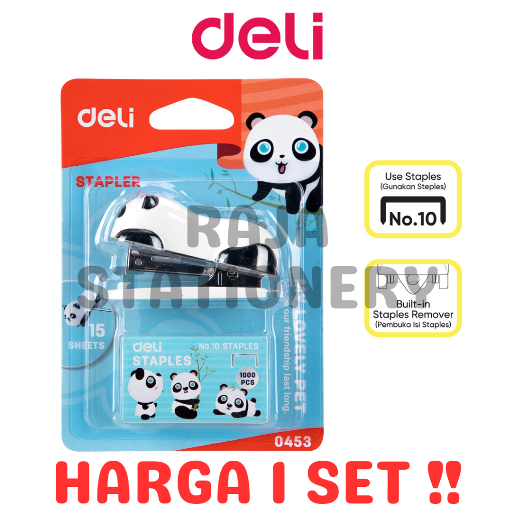 Jual Deli Stapler + FREE REFILL / Steples No.10 Hekter Stepler Deli ...