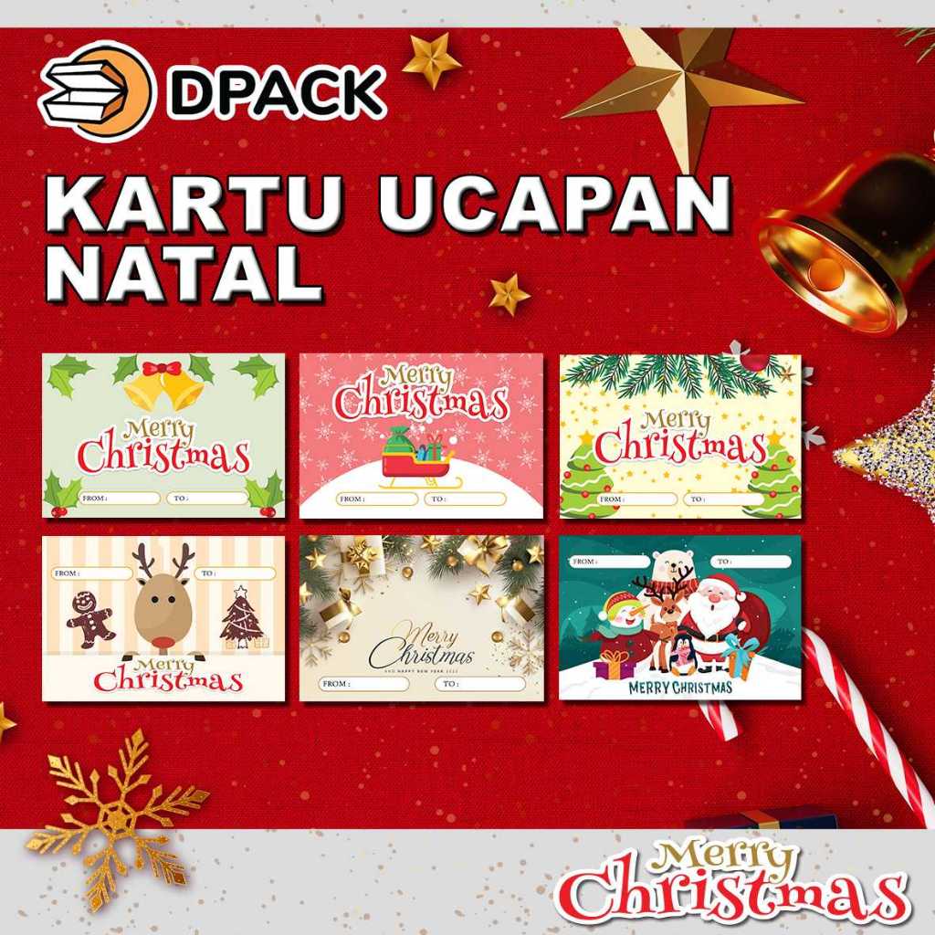 Jual KARTU UCAPAN NATAL 1 SISI - GREETING CARD NATAL - KARTU NATAL ...
