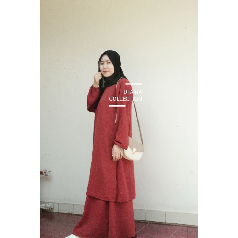 Jual Ufaira Olshop ~ One Set Hameda2 Atasan Tunik Dan Rok Bahan Crinkle Airflow Ukuran Jumbo Set ...