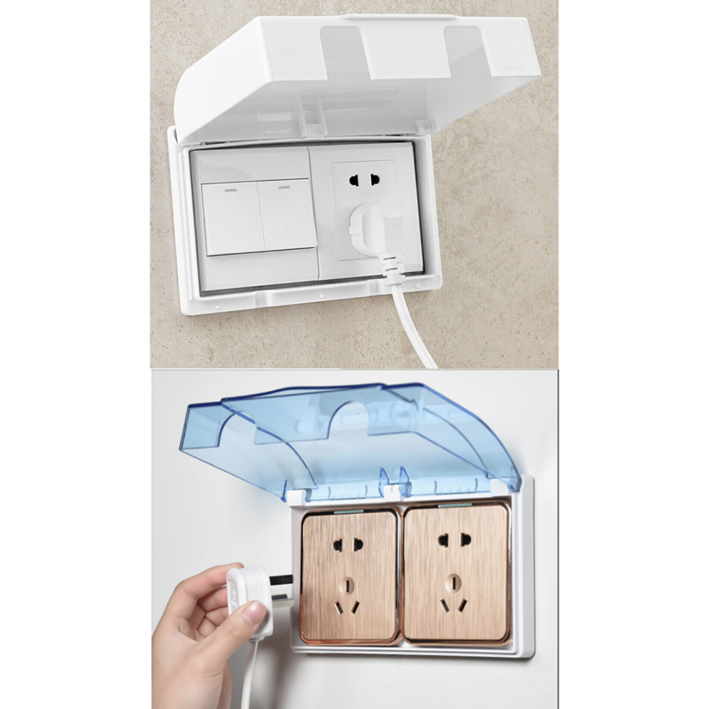 Jual (ctshop1)cover box kotak tutup pengaman double tempel dinding ...