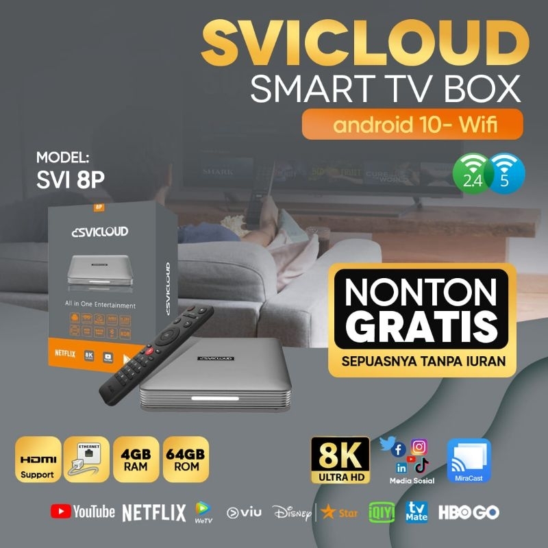 Jual Android Box 8P INDONESIA 8K 4GB/64GB 9CORE WIFI 2.4/5.8GHZ ANDROID10 | Shopee Indonesia