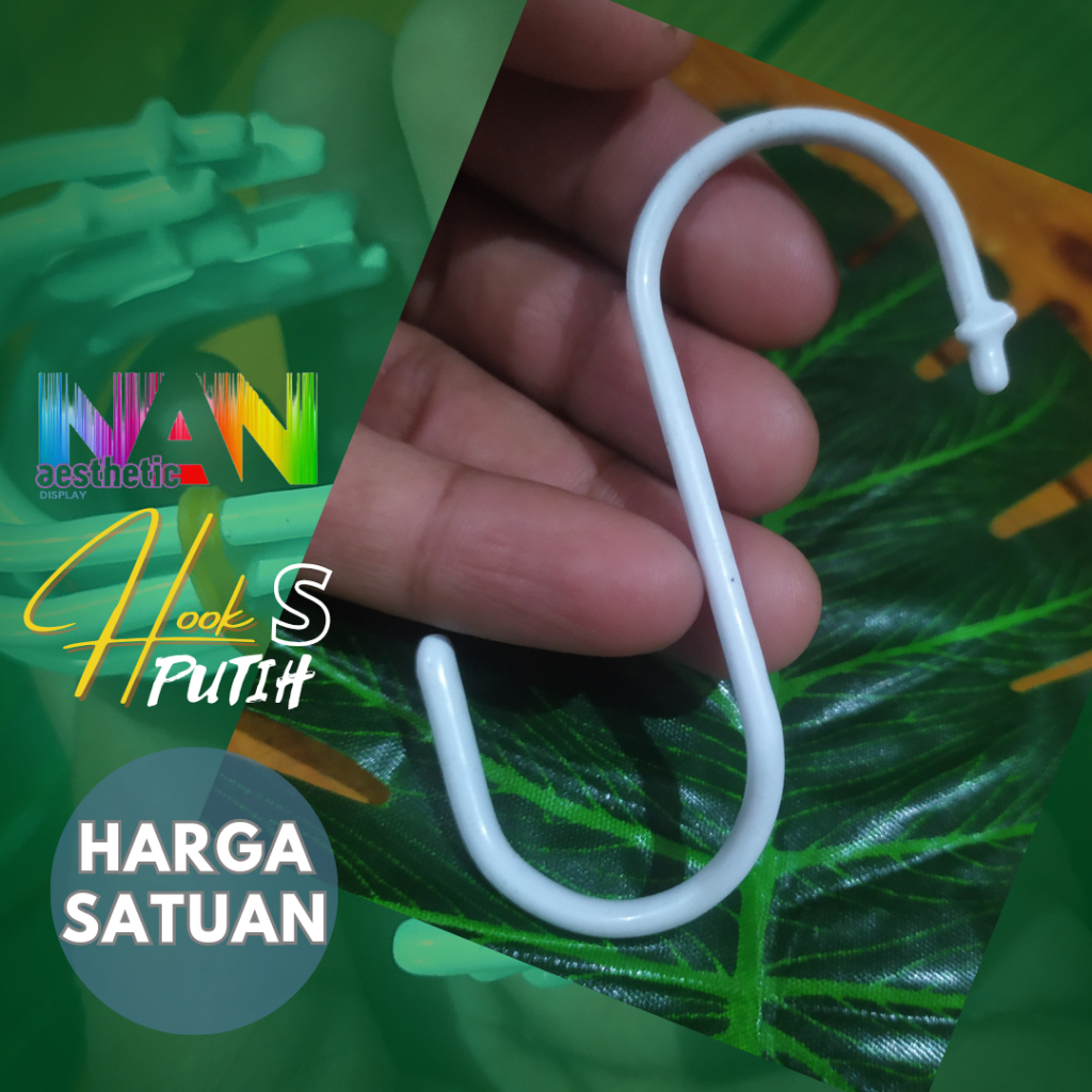 Jual Hook kait S Putih kaitan gantungan aksesoris tas sandal sepatu perabotan cantolan barang ...