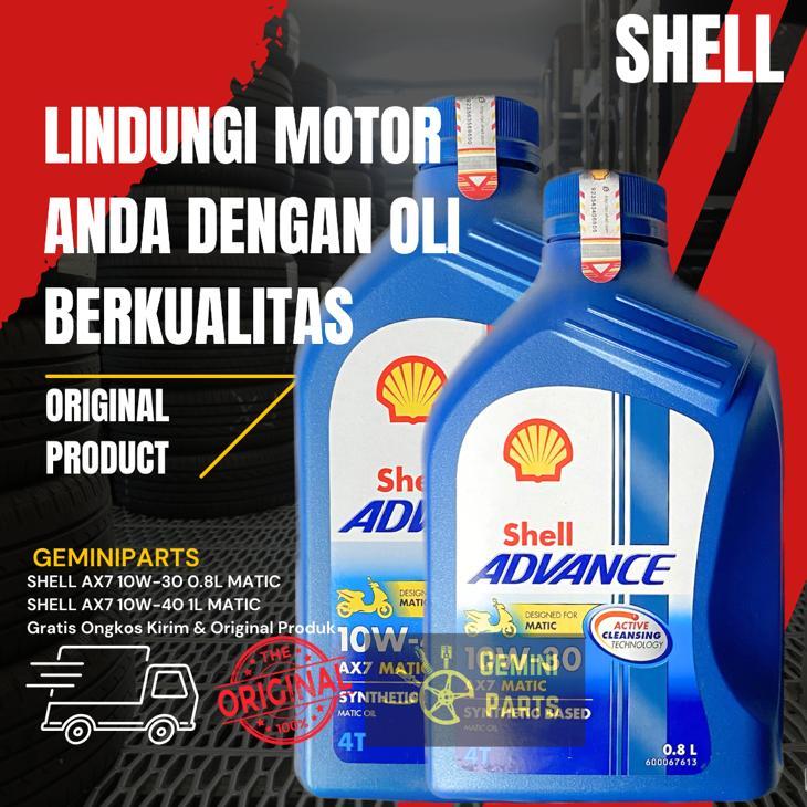 Jual OLI MESIN SHELL ADVANCE AX7 10W-30 10W-40 MATIC SINTETIK 800ML ...
