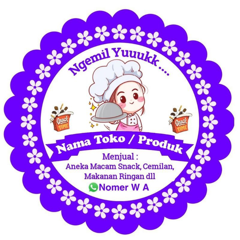 Jual (Minimal order 100 buah) STIKER PRODUK KEMASAN KUE / SNACK ...