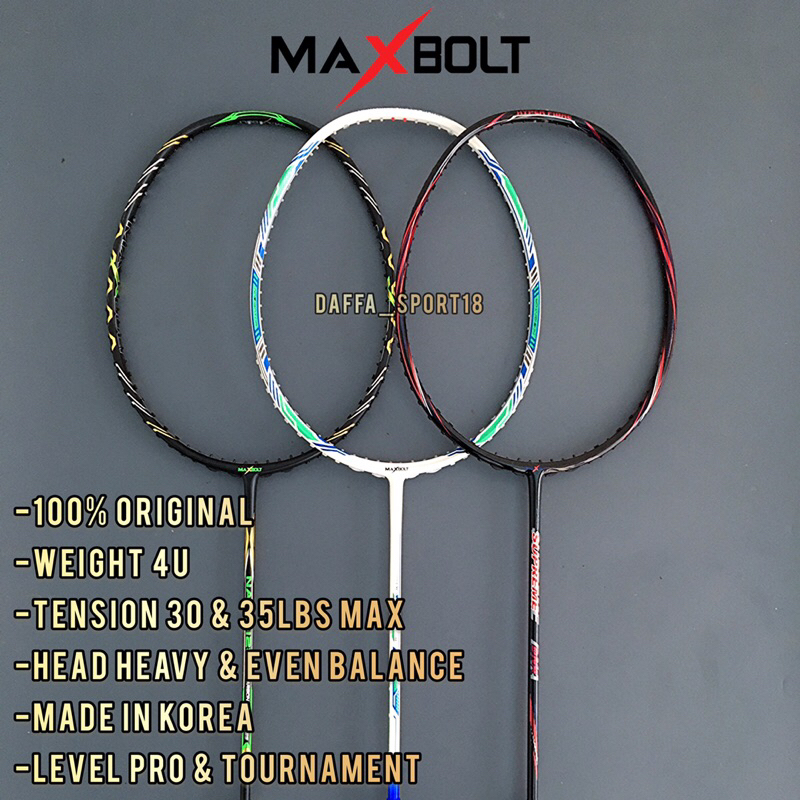 Jual RAKET BADMINTON MAXBOLT ORIGINAL 100% SIAP PAKAI MADE IN KOREA ...