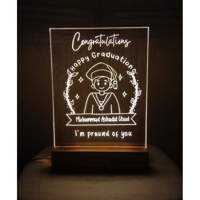 Jual Akrilik LED custom by nuanproject || Gift wisuda || hadiah ultah ...