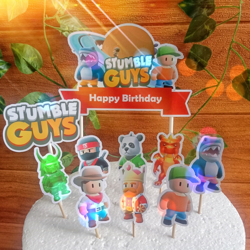 Jual Hiasan / Topper Kue Ulang Tahun Anak Karakter Stumble Guys (Gratis ...