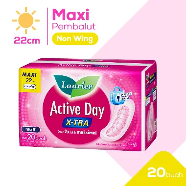 Jual Laurier Active Day X-tra NON Wing 22 cm isi 20 buah | Pembalut ...