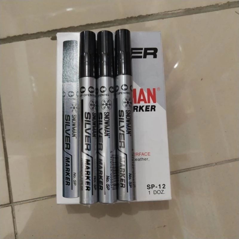 Jual Spidol Silver Perak Permanen Snowman | Shopee Indonesia