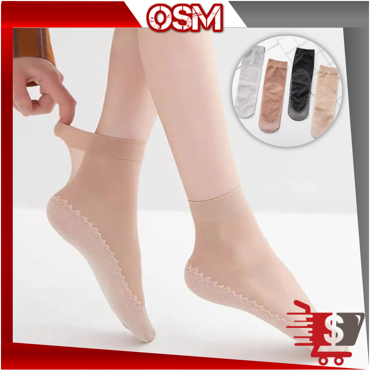 Jual OSM - K5955 Kaos Kaki Stocking Pendek Wanita Anti Slip / Kaos Kaki ...