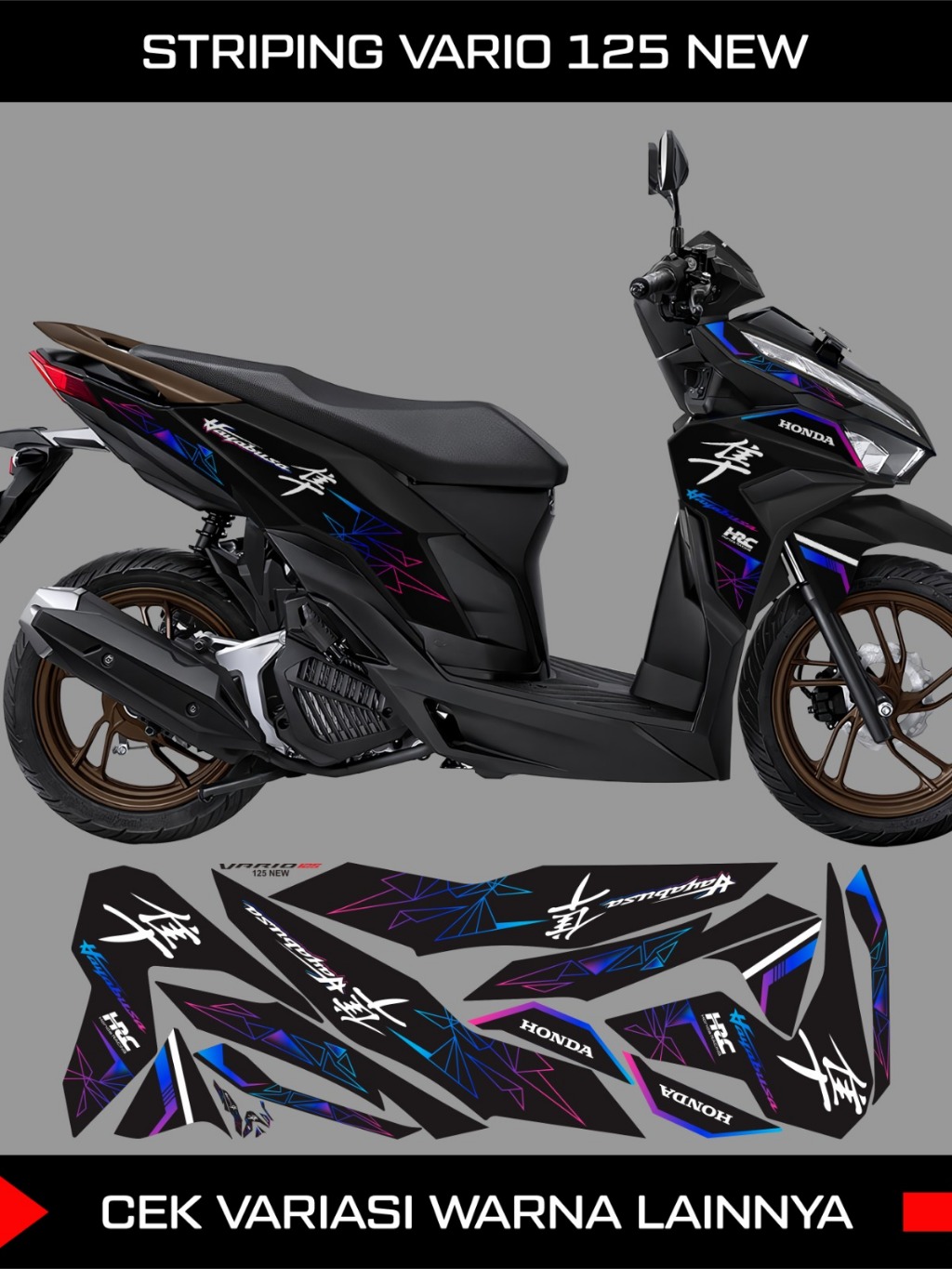 Jual STRIPING STIKER VARIO 125 LED NEW GENERASI 2 EDISI GRAFIS CUSTOM HAYABUSA / STIKER DECAL ...