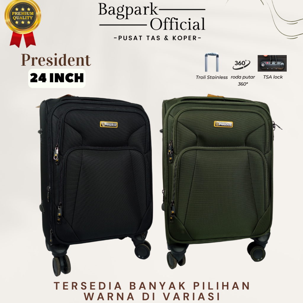 Jual BAGPARK Koper Kain President 20 Inch 24 Inch / Koper Kain Tebal ...