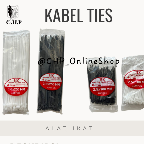 Jual Kabel Ties Hitam/Putih ISI 100pcs/bungkus .10cm.15cm.20cm.25cm.30cm | Shopee Indonesia