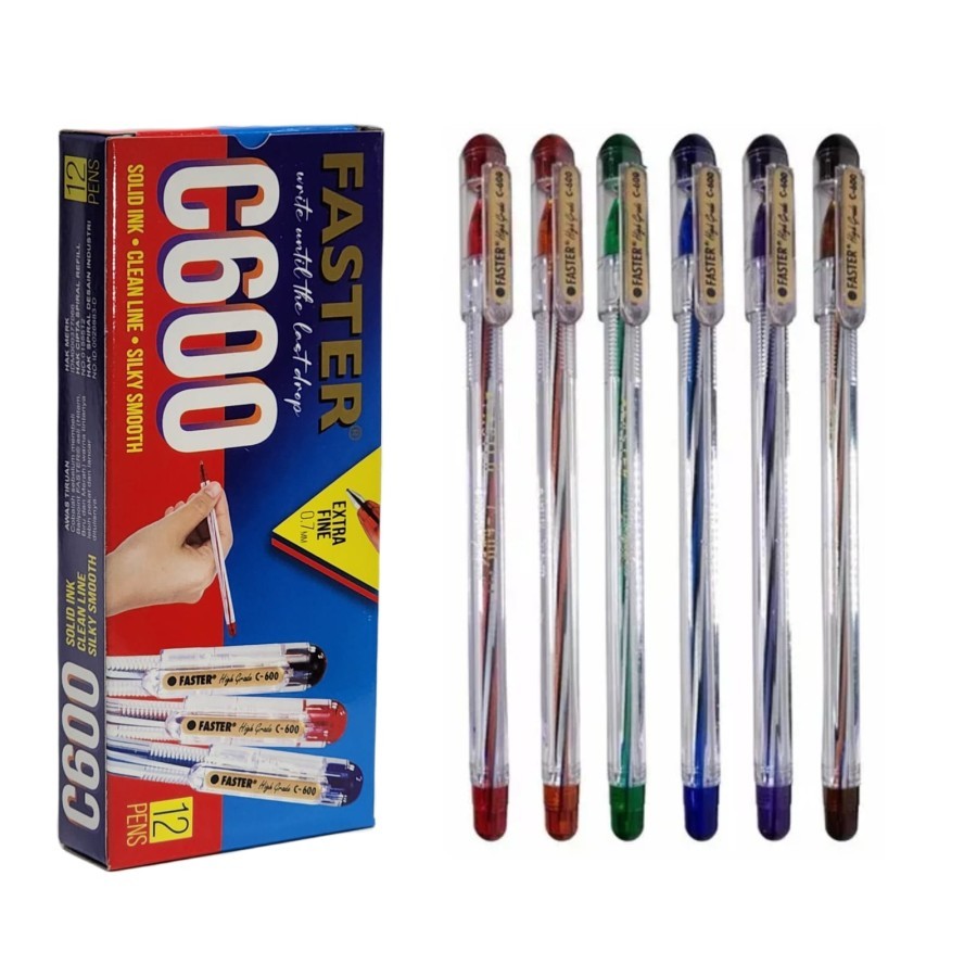 Jual Pulpen FASTER C600 hitam ballpoin | Shopee Indonesia