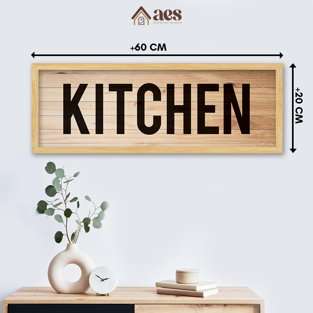 Jual AES Pajangan Dapur Kitchen Motif Kayu Vintage Monochrome Frame ...