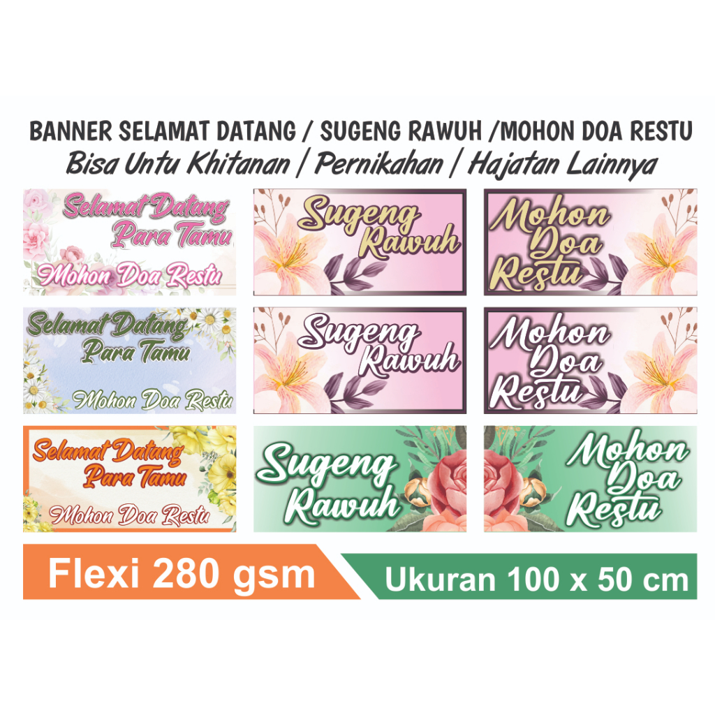 Jual Banner Hajatan I Banner Selamat Datang I Khitan I Pernikahan I Mohon Doa Restu | Shopee ...