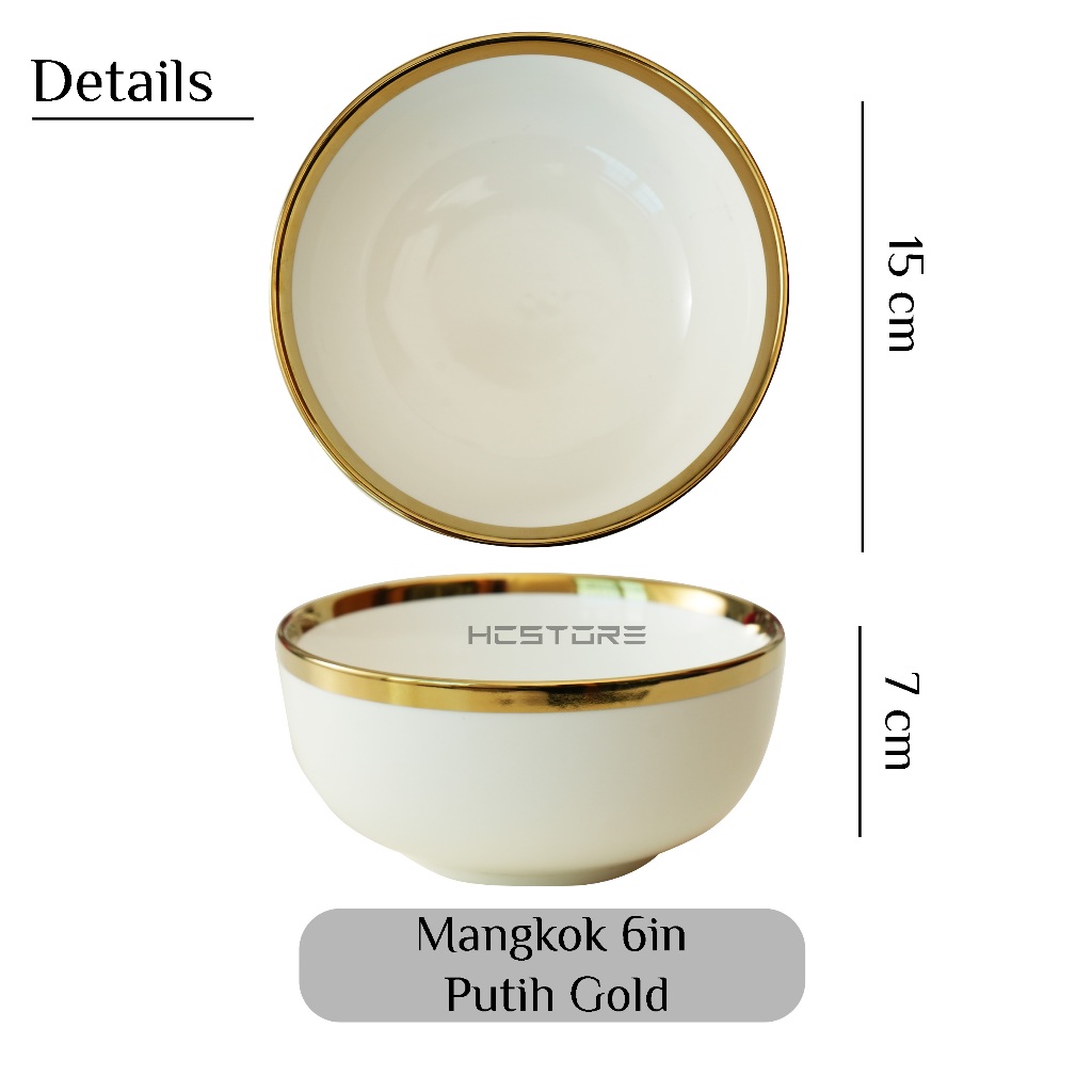 Jual HCSTORE MANGKOK BOWL BAKSO SULTAN 15CM HARGA SATUAN Gold Keramik ...
