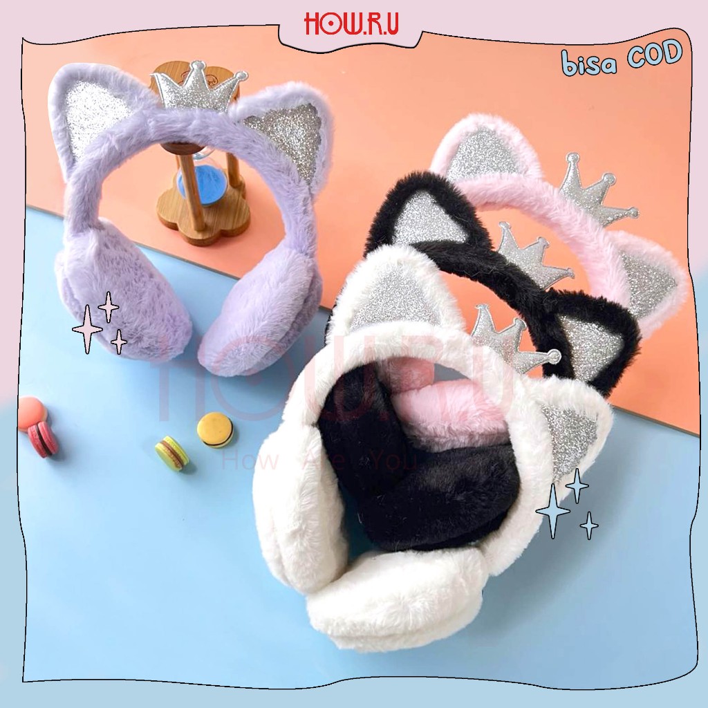 Jual HOW.R.U | Ear Muff Bulu Lucu Model Kuping Kucing untuk Anak dan ...