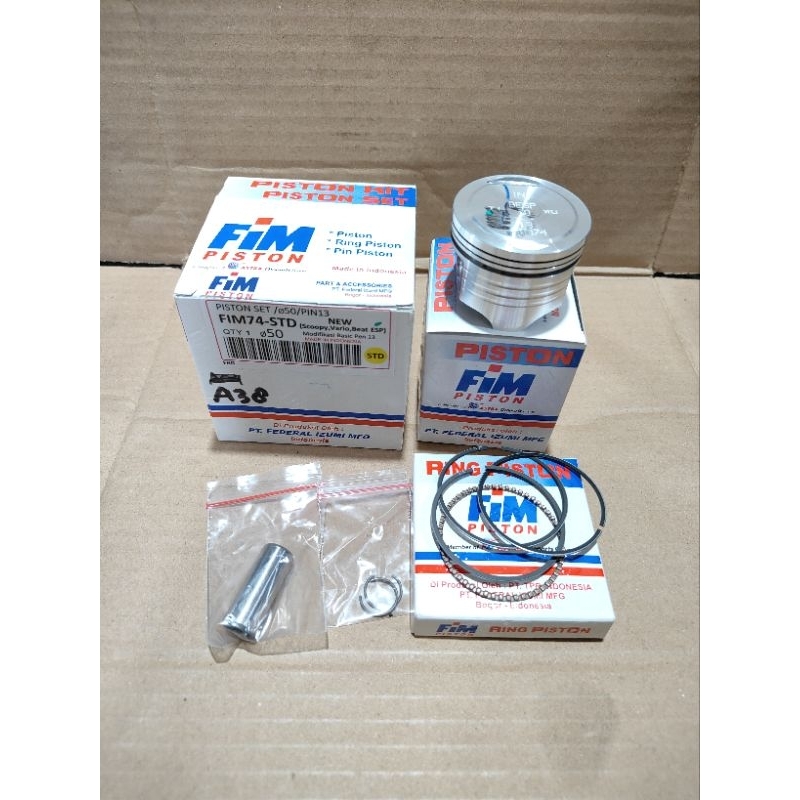 Jual Piston Seher Set Kit Fim 74 Honda Vario Beat Scoopy ESP LED Os Oversize Std 0,25 0,50 0,75 ...