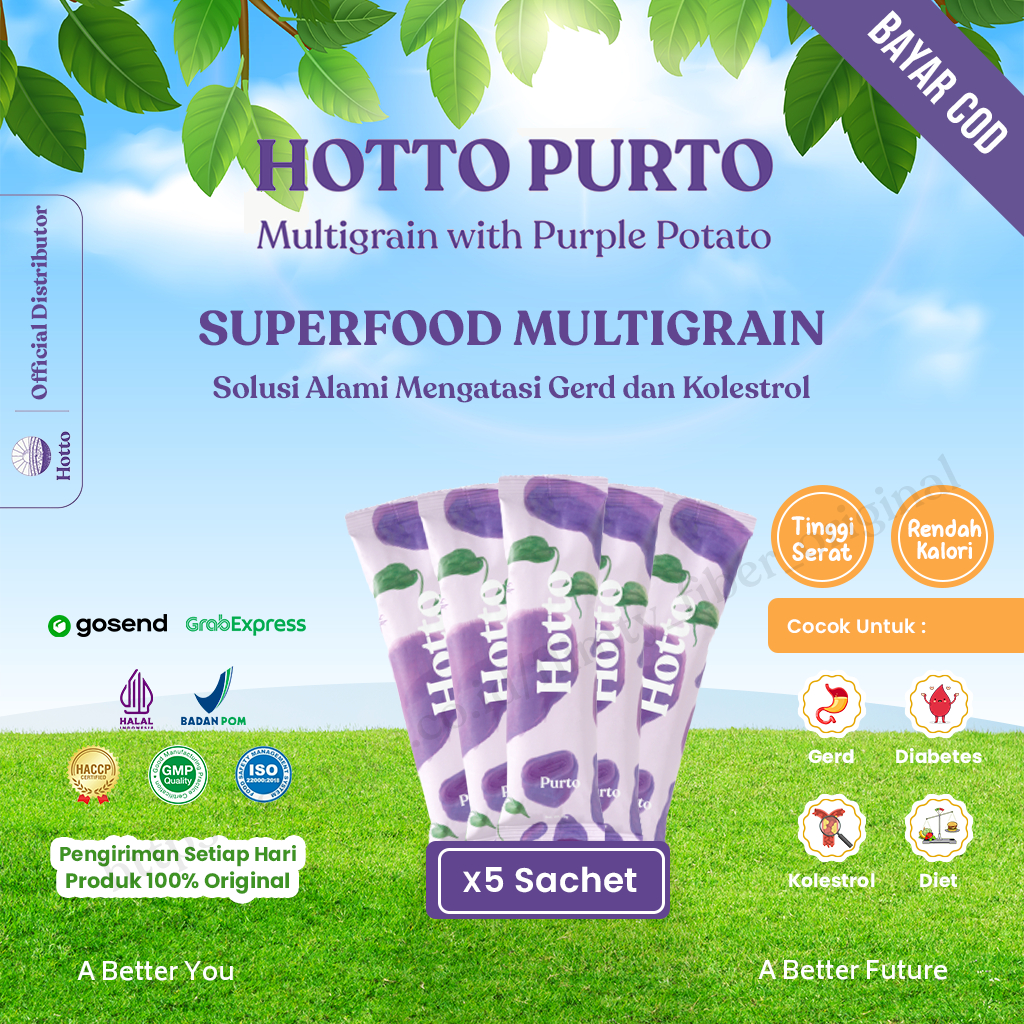 Jual Hotto Purto Multigrain with Purple Potato Minuman Oatmeal Sereal ...