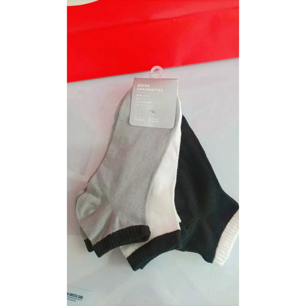 Jual MINISO Classic contrast color odor control men's ankle socks 3 ...