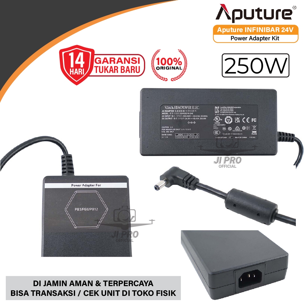 Jual Aputure INFINIBAR 24V Power Adapter Kit Power Supply 48W 168W 250W ...