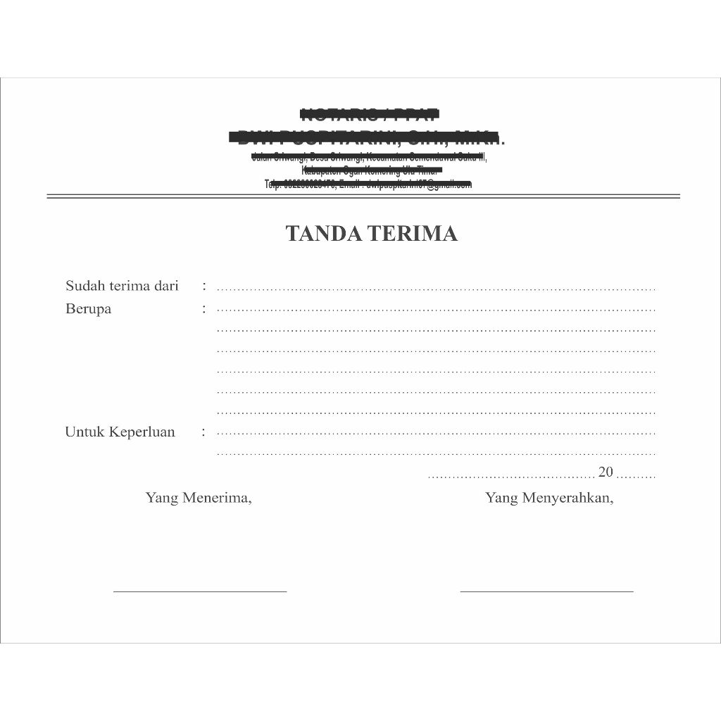 Jual Buku Tanda Terima Custom Tanpa Minimal Order | Shopee Indonesia