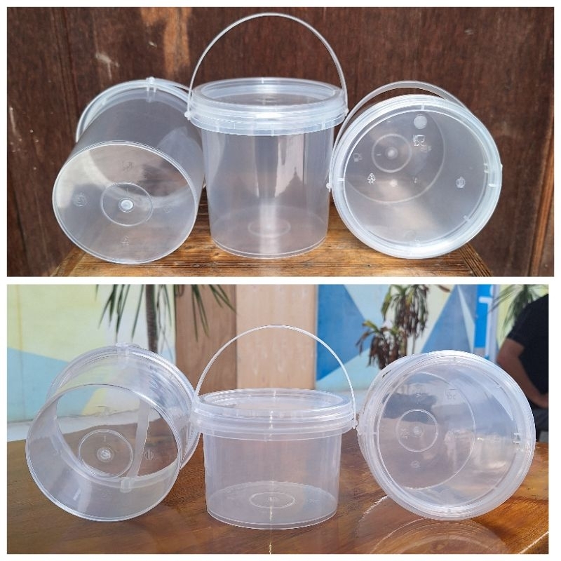 Jual Ember Pail Kurma Coklat Es Krim Kue 500ml dan 1L transparan food ...