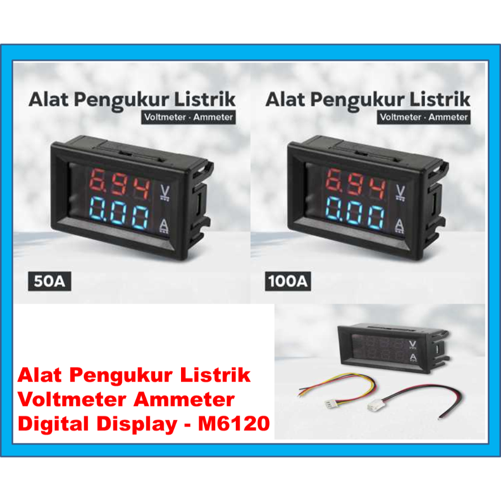 Jual Alat Pengukur Listrik Voltmeter Ammeter LED Digital Ukur Tegangan dan Arus dengan Presisi ...