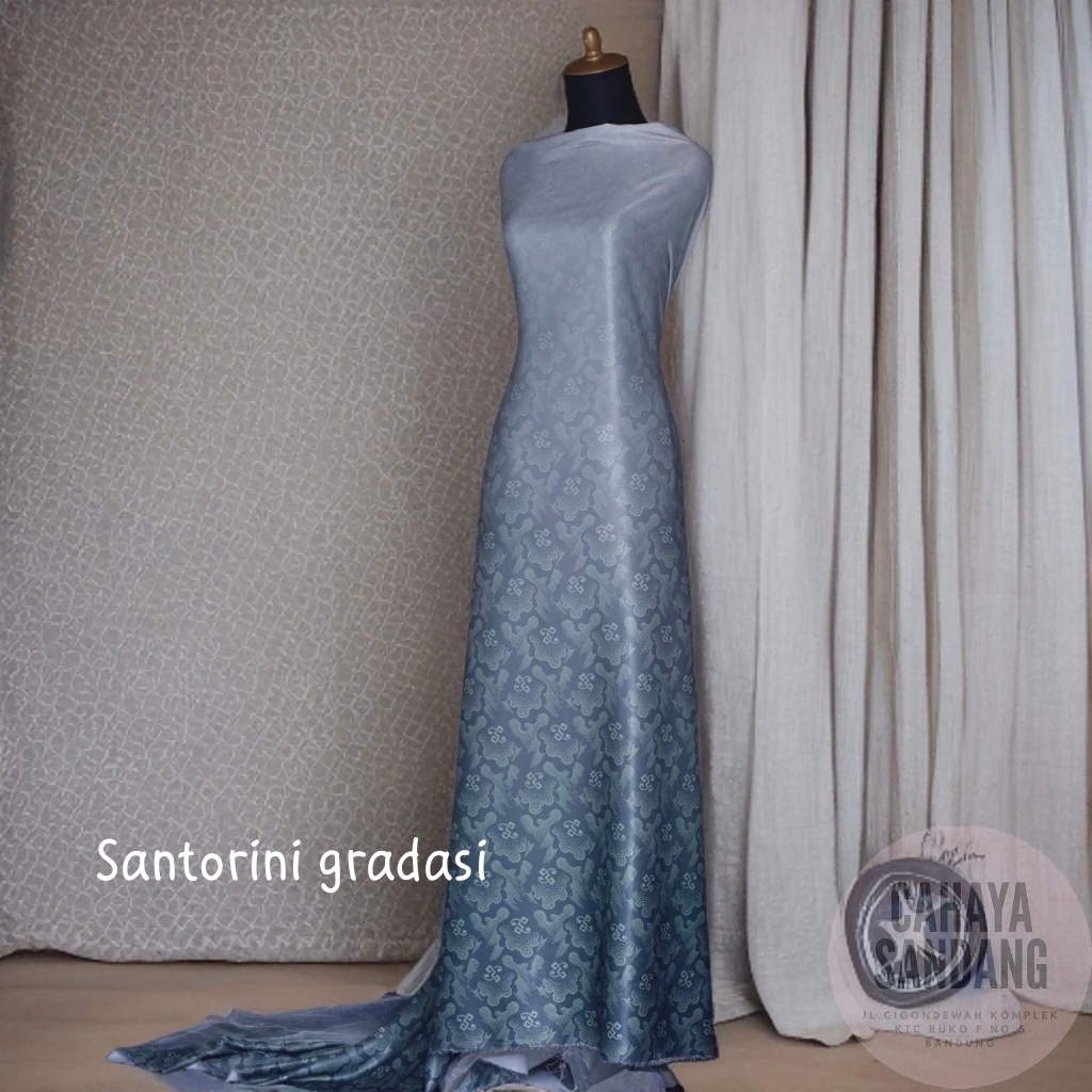 Jual BAHAN KAIN SANTORINI GRADASI MOTIF PREMIUM METERAN | Shopee Indonesia